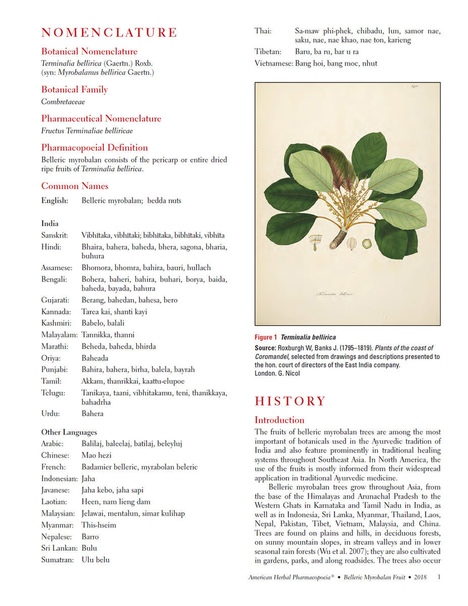 Belleric Myrobalan Fruit – American Herbal Pharmacopoeia®